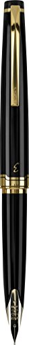 PILOT E95s Fountain Pen, Black Barrel with Gold Accents, Fine Nib, Blue Ink (60837)