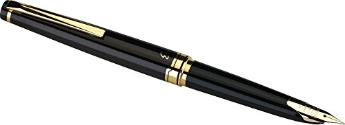 PILOT E95s Fountain Pen, Black Barrel with Gold Accents, Fine Nib, Blue Ink (60837)