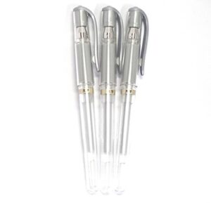 uni-ball signo broad point gel impact pen silver ink, 1.0mm, 3 pens per pack (japan import) [komainu-dou original package]