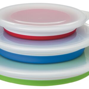 Progressive Prepworks Thinstore Collapsible Prep/Storage Bowls with Lids - Set of 3,Multicolored