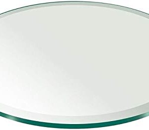 Milan Round 3/8" Bevel Edge Glass Top, 30 Inch, Clear