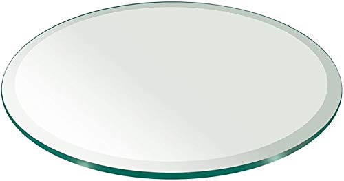 Milan Round 3/8" Bevel Edge Glass Top, 30 Inch, Clear