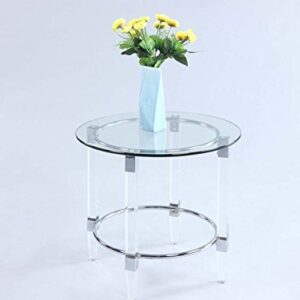 Milan Round 3/8" Bevel Edge Glass Top, 30 Inch, Clear