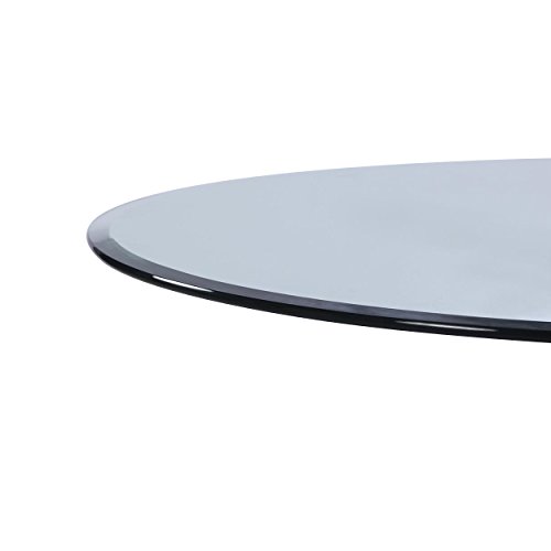 Milan Round 3/8" Bevel Edge Glass Top, 30 Inch, Clear