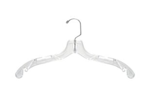 nahanco 507 plastic dress hanger, medium weight, 17", clear (pack of 100)