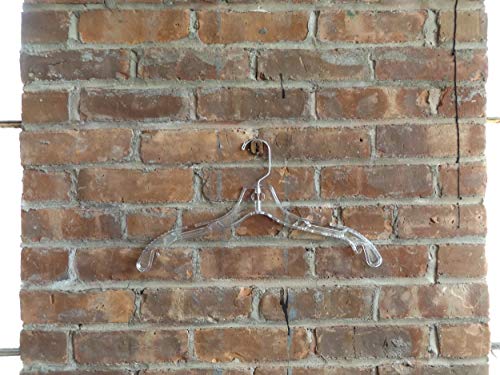 NAHANCO 300WW Plastic Heavy Weight Hanger, Reinforced Hook, 17", Clear (Pack of 100)