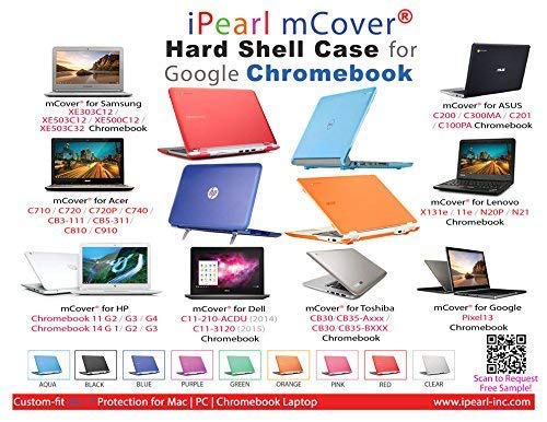 iPearl mCover Hard Shell Case for 11.6" HP Chromebook 11 G2 / G3 / G4 laptops (Part no. P0B78UT / P0B79UT) (NOT Compatible with HP G4 EE / G5 Models) (Aqua)