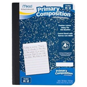 mead primary composition book, ruled, 100 sheets/200 pages (9902)-2 pack