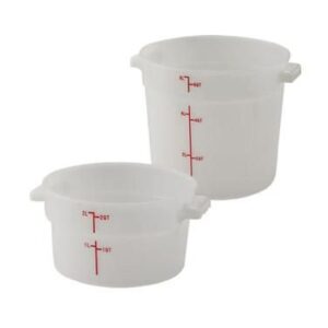 winco pprc-2w food storage container, 2 qt., round, white, polypropelyne - round food storage