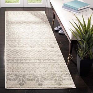 safavieh adirondack collection runner rug - 2'6" x 6', ivory & silver, rustic boho design, non-shedding & easy care, ideal for high traffic areas in living room, bedroom (adr107b)