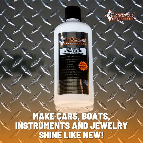 Schultz Laboratories Metal Polish with Long Lasting Sealant, 12 fl oz is a Cleaner, Polisher and protectant All in one. Removes Oxidation and Discoloration from Aluminum, Brass, Chrome and More