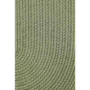 Super Area Rugs Maui Solid Braided Rug Indoor / Outdoor Washable Reversible Carpet, Olive Green, 2' X 3' Oval