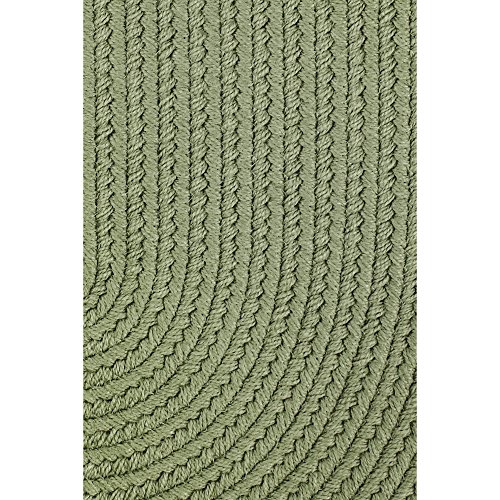 Super Area Rugs Maui Solid Braided Rug Indoor / Outdoor Washable Reversible Carpet, Olive Green, 2' X 3' Oval