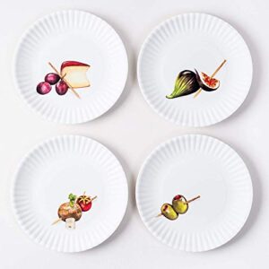 melamine hors d'oeuvre plates set of 4