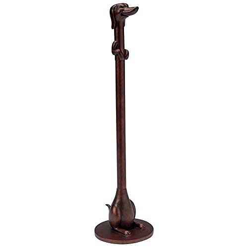 WHAT ON EARTH Dachshund Paper Towel Holder - Funny Toilet Paper Holder, Wiener Dog Paper Towel Stand Bronze Finish, 16"H