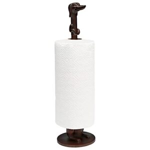 WHAT ON EARTH Dachshund Paper Towel Holder - Funny Toilet Paper Holder, Wiener Dog Paper Towel Stand Bronze Finish, 16"H