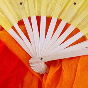 Fashion Colorful 1.5M Hand Made Belly Dance Dancing Silk Bamboo Long Fans Veils