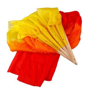 Fashion Colorful 1.5M Hand Made Belly Dance Dancing Silk Bamboo Long Fans Veils