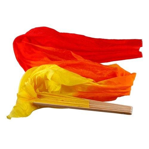 Fashion Colorful 1.5M Hand Made Belly Dance Dancing Silk Bamboo Long Fans Veils