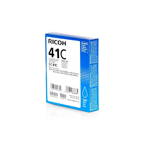 Ricoh 405762 (GC41C) Ink Cartridge Cyan Yield 2,200 Pages in Retail Packaging