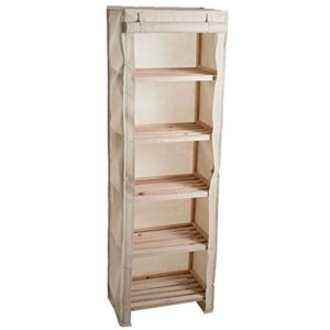 Lavish Home Wood Shelf with Removable Cover 17.625" x 11.75" x 54.5"