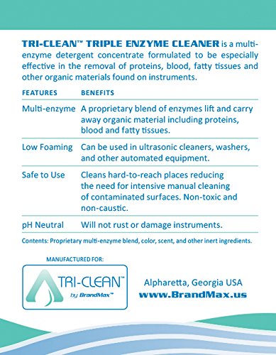 BrandMax BEC1 Tri-Clean Triple Enzymatic Cleaner, One gal Concentrate, Clean Green