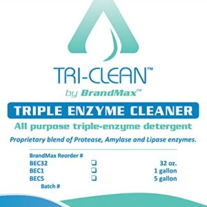 BrandMax BEC1 Tri-Clean Triple Enzymatic Cleaner, One gal Concentrate, Clean Green