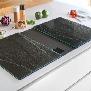 Zeller" Slate Stove Cover/Cutting Plates, Anthracite, 30 x 30 x 52 cm