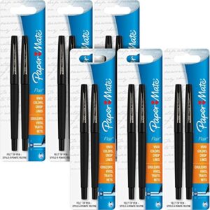 paper mate flair porous felt tip pens, medium point, black ink (12 count)