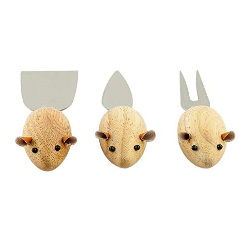 Kikkerland Mouse Cheese Knives, Set of 3