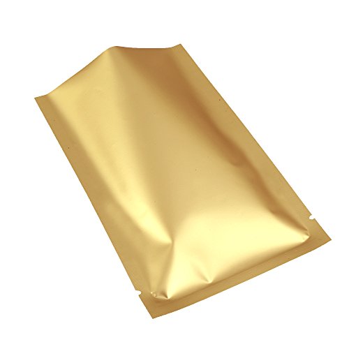 100x Premium Gold Mylar Foil Open Top Food Snack Storage Bags (9cm x 13cm)