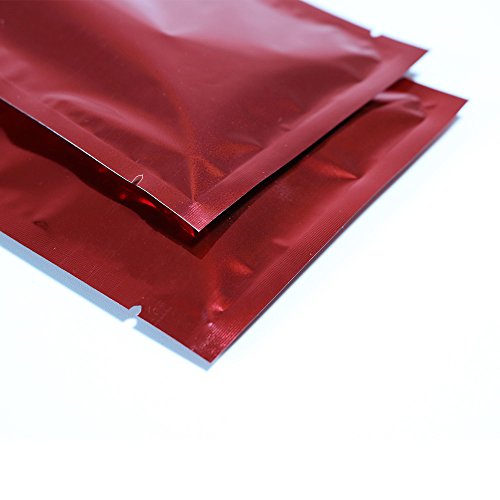 100x Premium Red Mylar Foil Open Top Food Snack Storage Bags (10cm x 15cm)