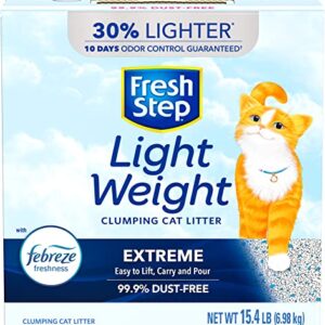 Fresh Step Lightweight Clumping Cat Litter, Odor Control With Febreze, 15.4 lbs