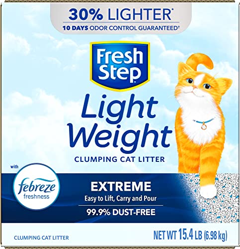 Fresh Step Lightweight Clumping Cat Litter, Odor Control With Febreze, 15.4 lbs