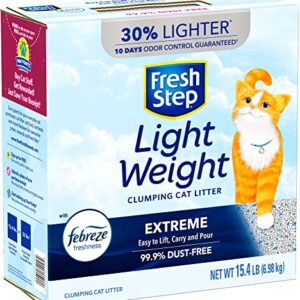 Fresh Step Lightweight Clumping Cat Litter, Odor Control With Febreze, 15.4 lbs