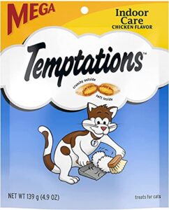 whiskas temptations indoor care chicken flavor cat treats 4.9 oz by mars (3-pack bundle)