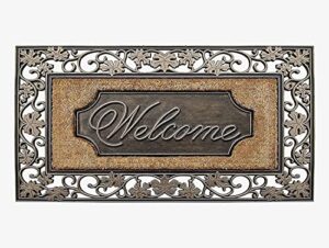 a1hc natural coir and rubber door mat, 38x23, thick durable doormats for indoor outdoor entrance, heavy duty, thin profile door mat, easy to clean, long lasting, front door entry doormat