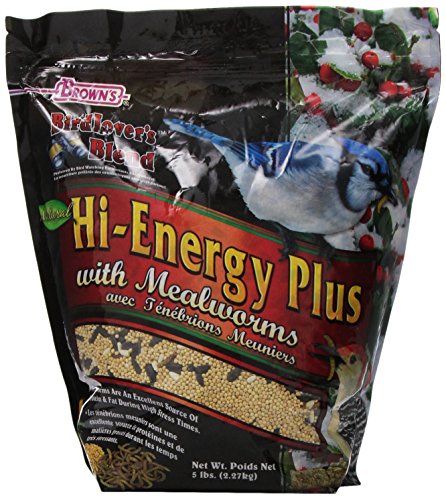 F.M.Brown'S 40843 Bird Lover'S Blend Hi-Energy Plus With Mealworms, 5-Pound