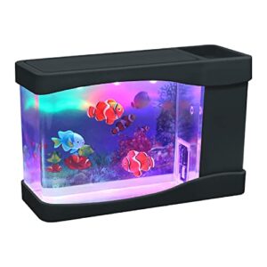 lightahead® artificial mini aquarium a sensory multi colored led swimming fish tank with bubbles