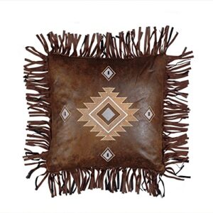 black forest decor fringed diamond pillow