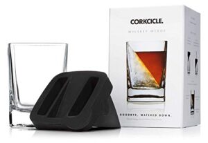 corkcicle premium 9 oz double old fashioned whiskey glass with silicone ice mold, perfect for chilling whiskey, bourbon, tequila, and scotch