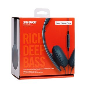 Shure SRH145m+ Portable Collapsible Headphones with Remote + Microphone Compatible with All Apple iOS Devices