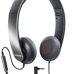 Shure SRH145m+ Portable Collapsible Headphones with Remote + Microphone Compatible with All Apple iOS Devices