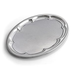 sterlingcraft silver finish serving tray, 9 x 6 inches, 7 1/4 x 4 1/4 serving area