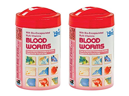 Hikari Bio-Pure Freeze Dried Blood Worms for Pets, 0.42 oz(12 g) - 2 Pack