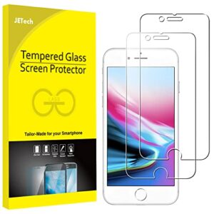 jetech screen protector for iphone 8, iphone 7, iphone 6s and iphone 6, 4.7-inch, tempered glass film, 2-pack