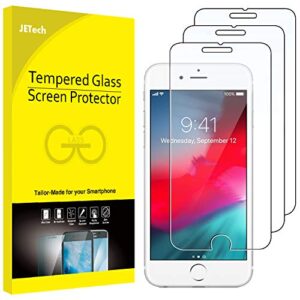 jetech 3-pack screen protector for iphone 8 plus, iphone 7 plus, iphone 6s plus and iphone 6 plus, tempered glass film, 5.5-inch