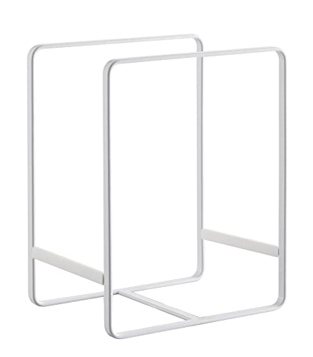 Yamazaki Home Rack Stand Storage/Plate Holder | Steel | Large | Dish Organizer, White