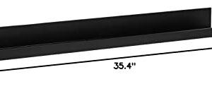 InPlace Shelving, 09084680, Floating Shelf with Picture Ledge, 35.4 Inches Wide x 4.5 Inches Deep x 3.5 Inches High, Black