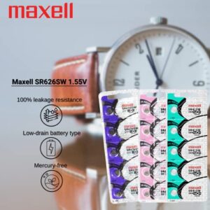 15 Maxell SR626SW 377 Silver Oxide Watch Batteries, New hologram packaging that guarantees authenticity